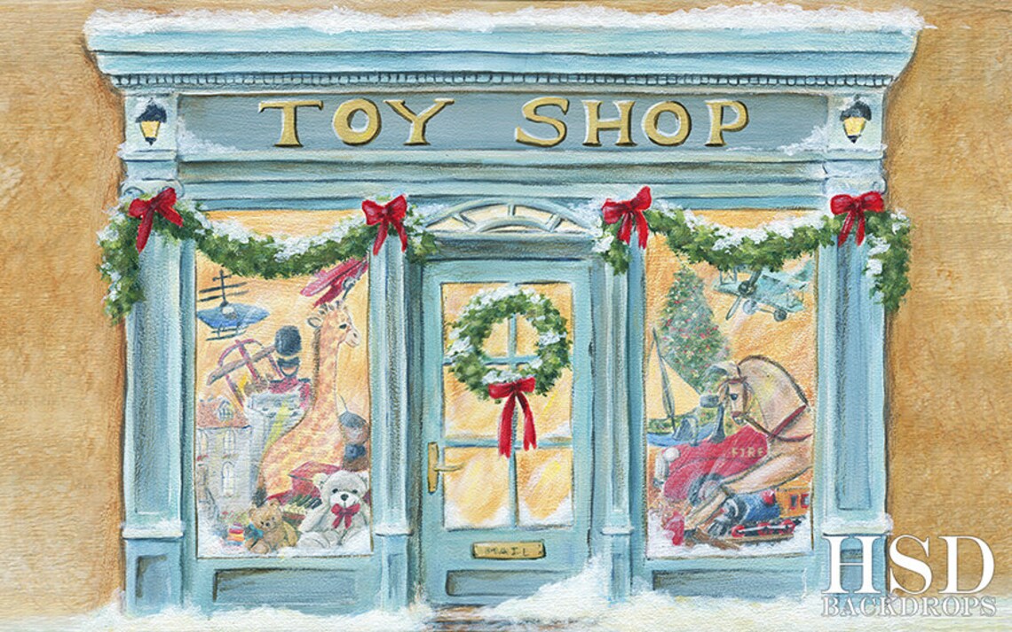 Christmas Toy Shop Photo Backdrop Christmas Photo Backdrop - Etsy