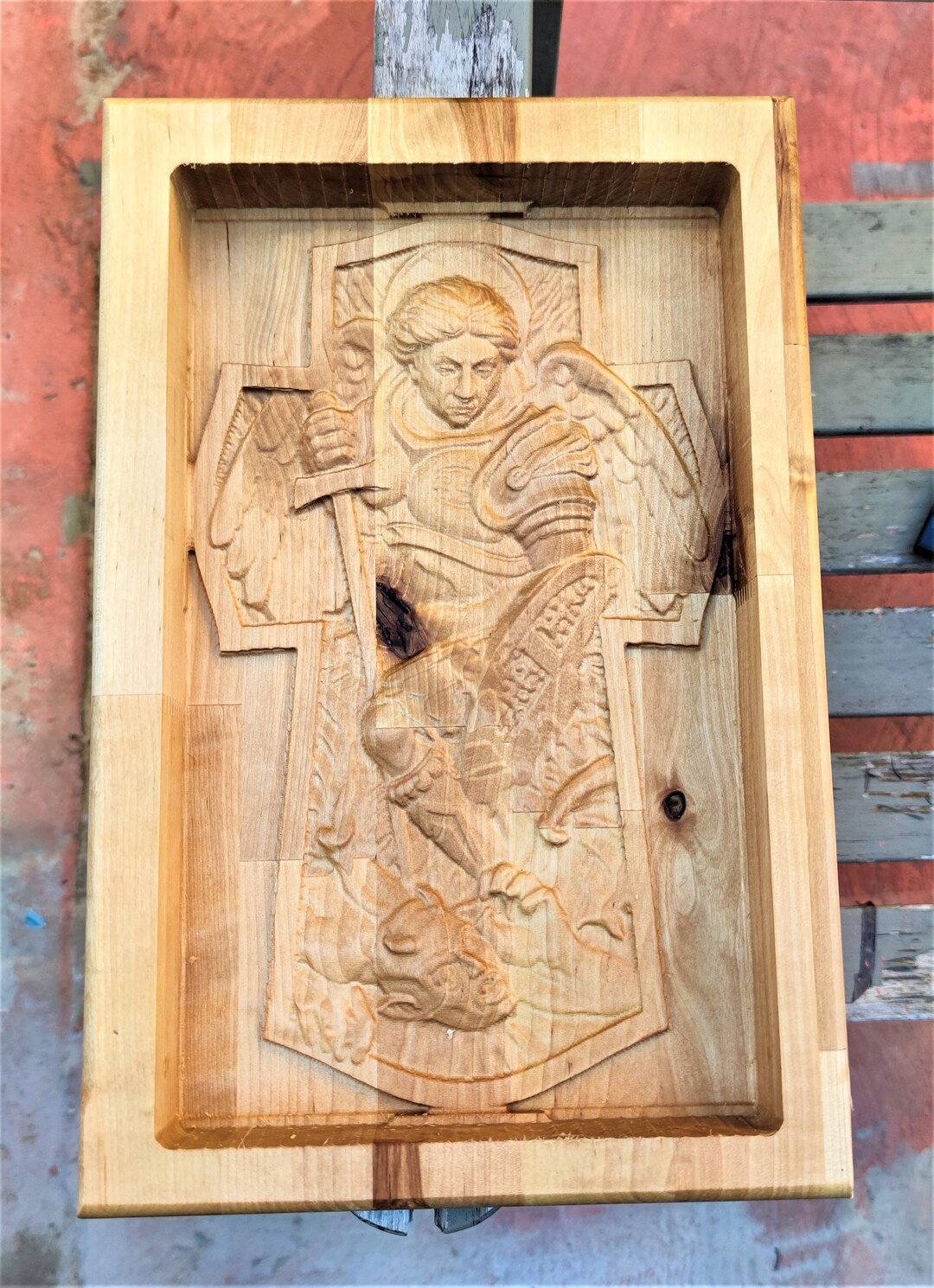 Archangel Gabriel Valet Catchall Dump Tray 3D Wood Carving Baltic Birch ...