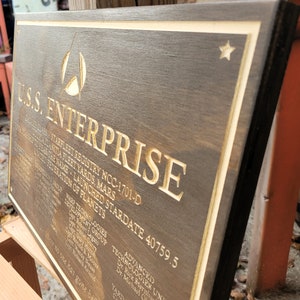 Star Trek USS Enterprise D Dedication Plaque Reimagined Wood 16x12 - Etsy