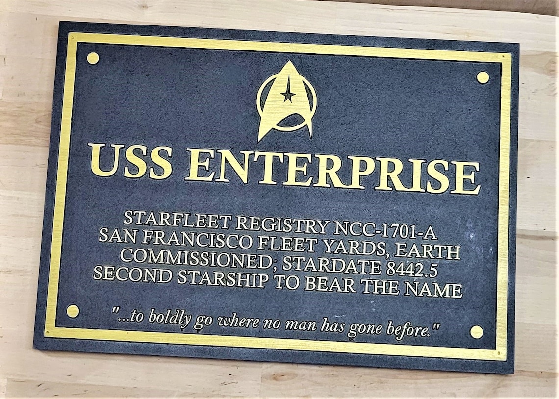 Star Trek USS Enterprise Dedication Plaque Replica MDF 16x12 - Etsy
