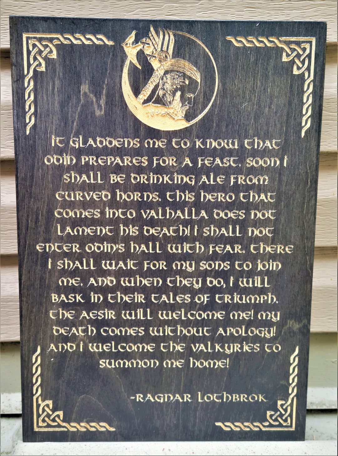 Viking Ragnar Death Speech Carve Wood Sign Wall Art Man Cave Norse - Etsy
