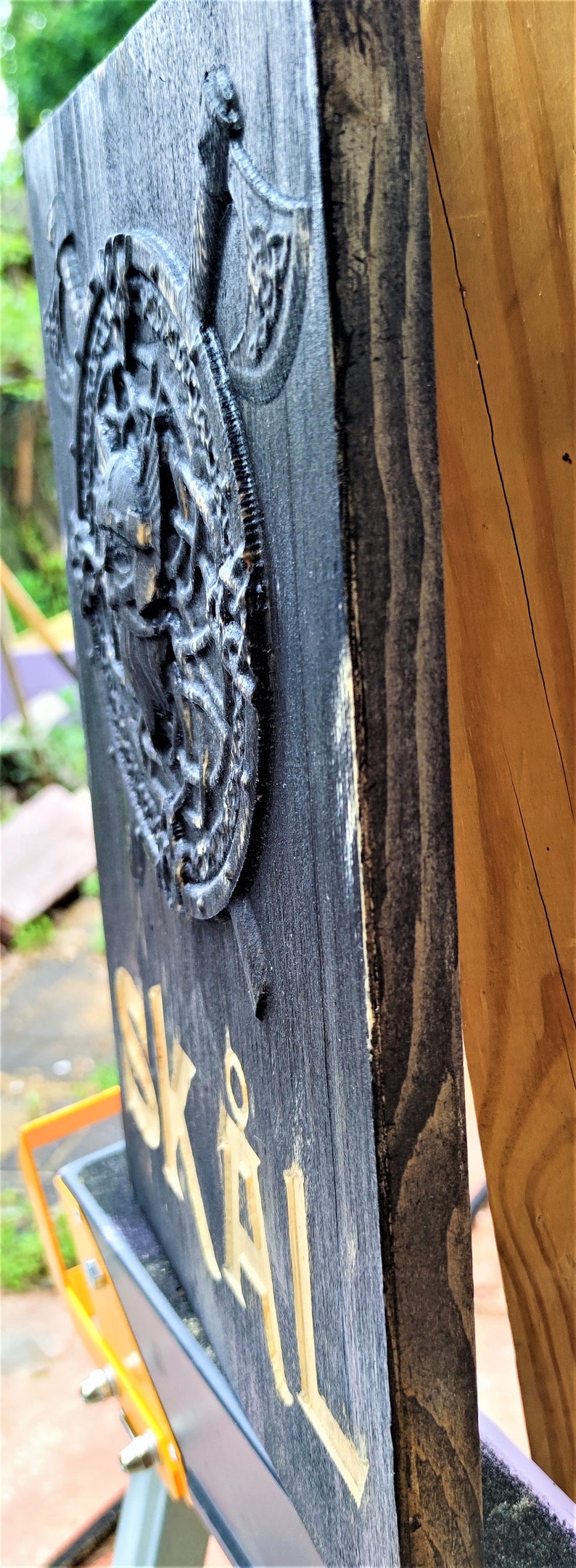 Viking Skal 3D Carve Wood Sign Norse Wall Art Man Cave | Etsy