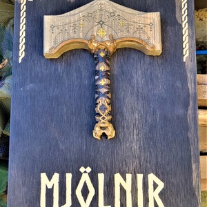 Mjolnir Thor Hammer God of War Ragnarok 3D Carve Wood Sign Wall Art Man ...