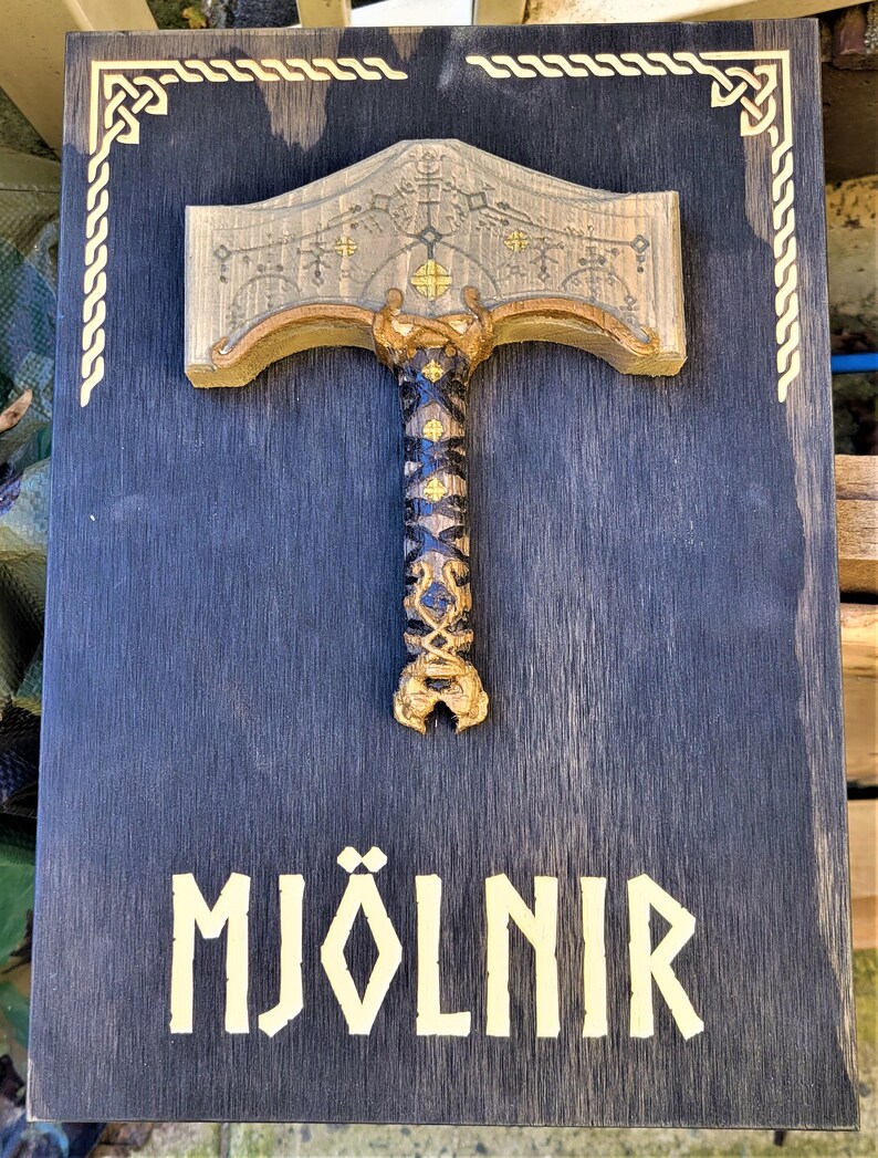 Mjolnir Thor Hammer God of War Ragnarok 3D Carve Wood Sign - Etsy