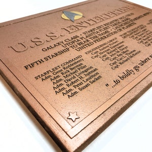 Star Trek USS Enterprise D Dedication Plaque Replica MDF 16x12 NCC-1701 ...