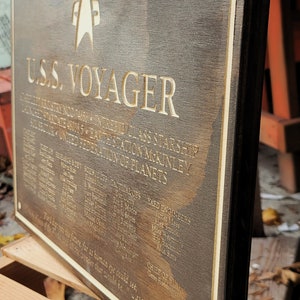 Star Trek USS Voyager Dedication Plaque Reimagined Wood 16x12 - Etsy