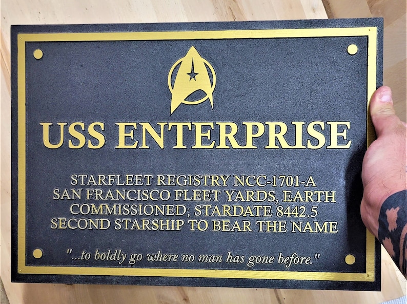 Star Trek USS Enterprise Dedication Plaque Replica MDF 16x12 - Etsy