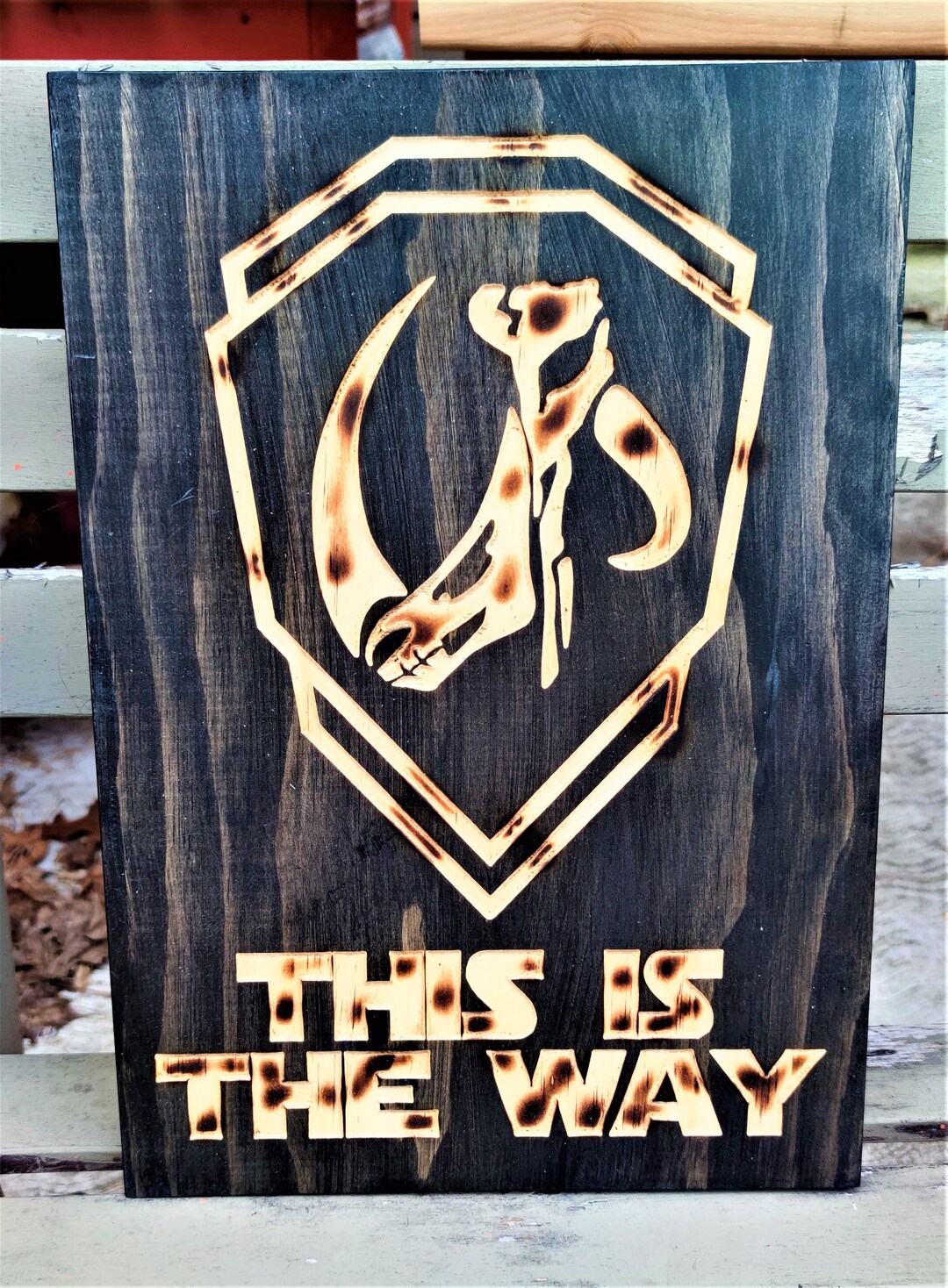 Star Wars the Mandalorian Carve Wood Sign Wall Art Man Cave Grogu ...