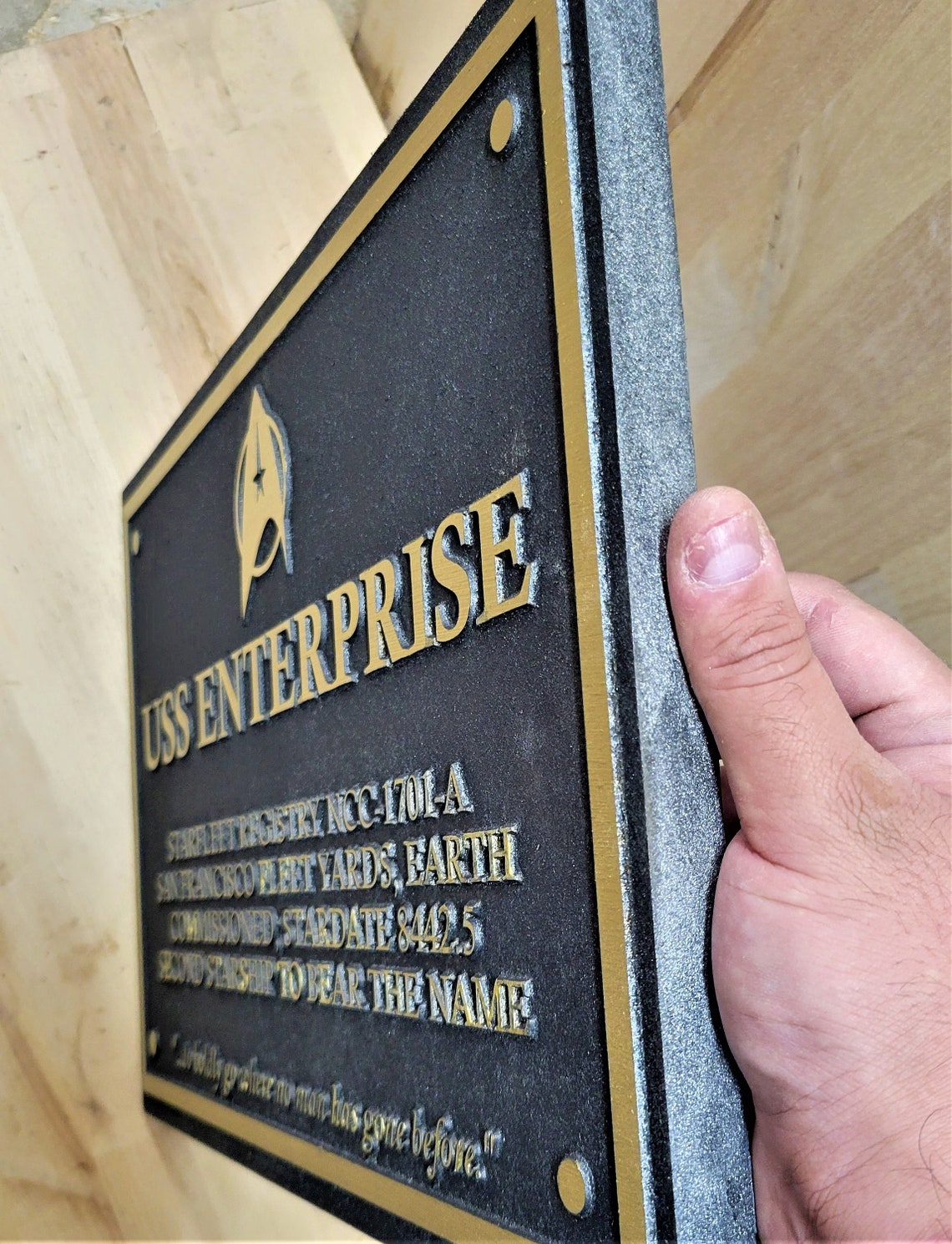 Star Trek USS Enterprise Dedication Plaque Replica MDF 16x12 - Etsy