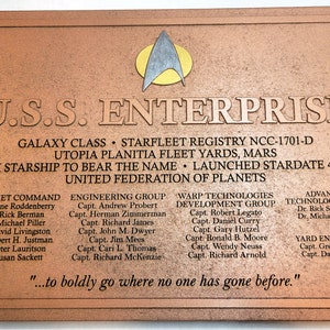 Star Trek USS Enterprise D Dedication Plaque Replica MDF 16x12 NCC-1701 ...
