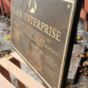 Star Trek USS Enterprise D Dedication Plaque Reimagined Wood 16x12 - Etsy