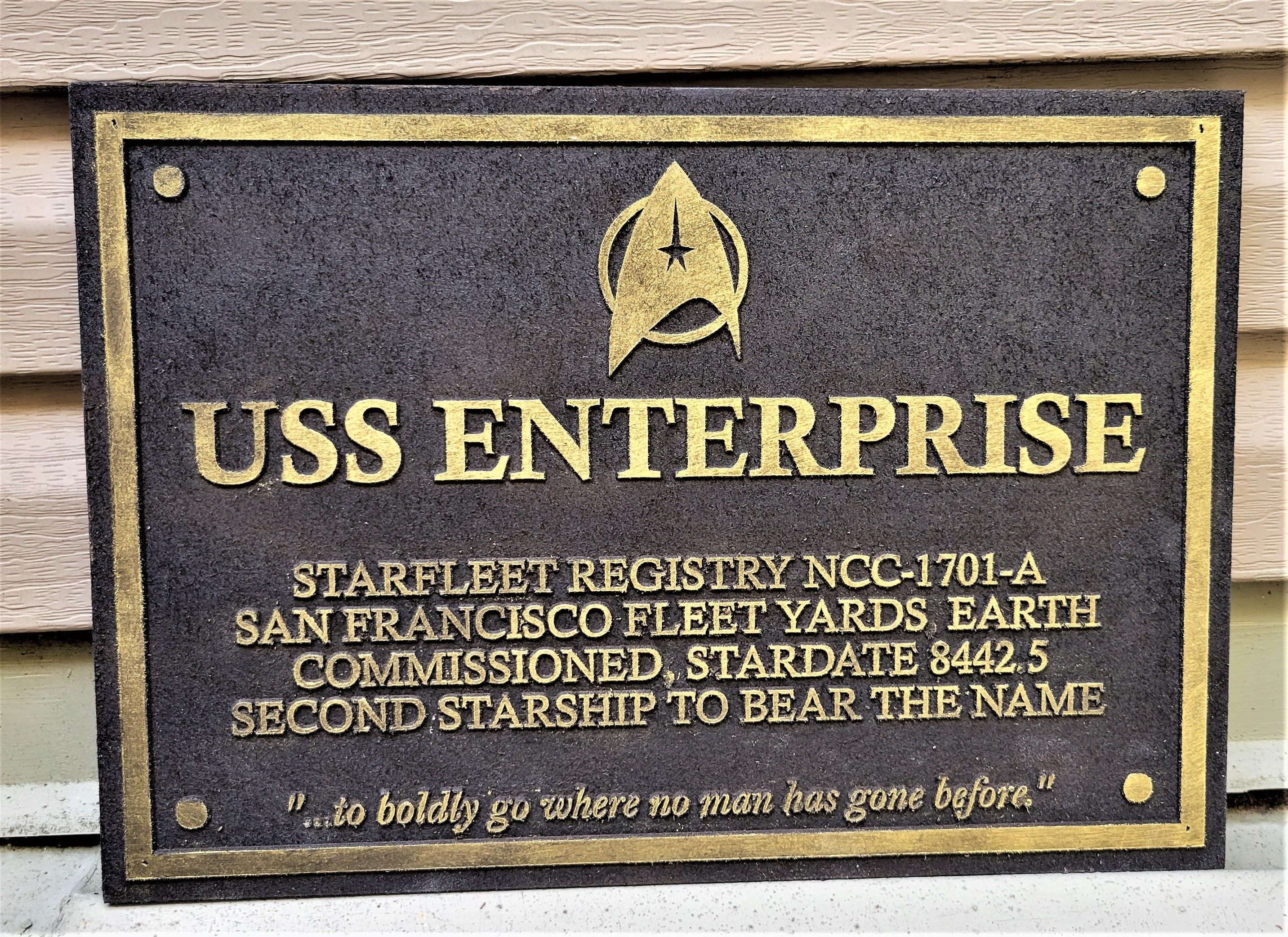 Star Trek USS Enterprise Dedication Plaque Replica MDF 16x12 - Etsy UK