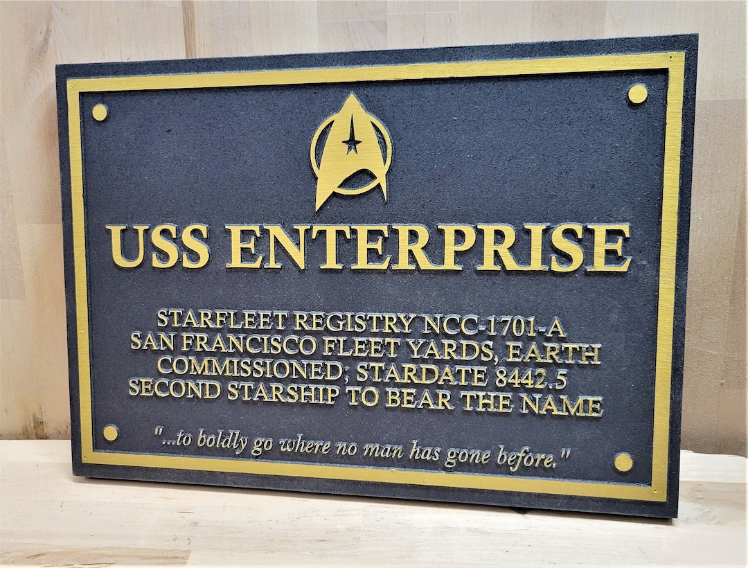 Star Trek USS Enterprise Dedication Plaque Replica MDF 16x12 - Etsy