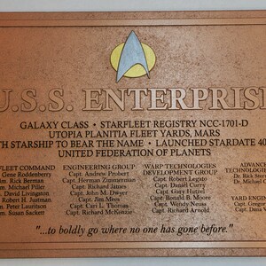 Star Trek USS Enterprise D Dedication Plaque Replica MDF 16x12 NCC-1701 ...