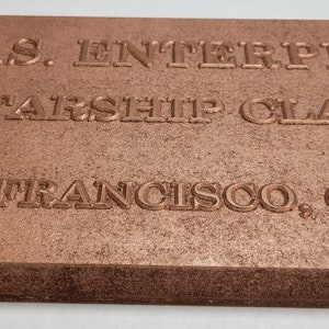 Star Trek Original USS Enterprise Dedication Plaque Replica MDF 16x12 ...