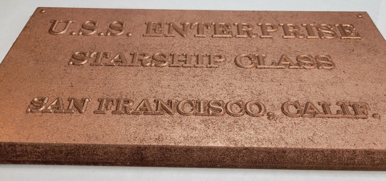 Star Trek Original USS Enterprise Dedication Plaque Replica MDF 16x12 ...