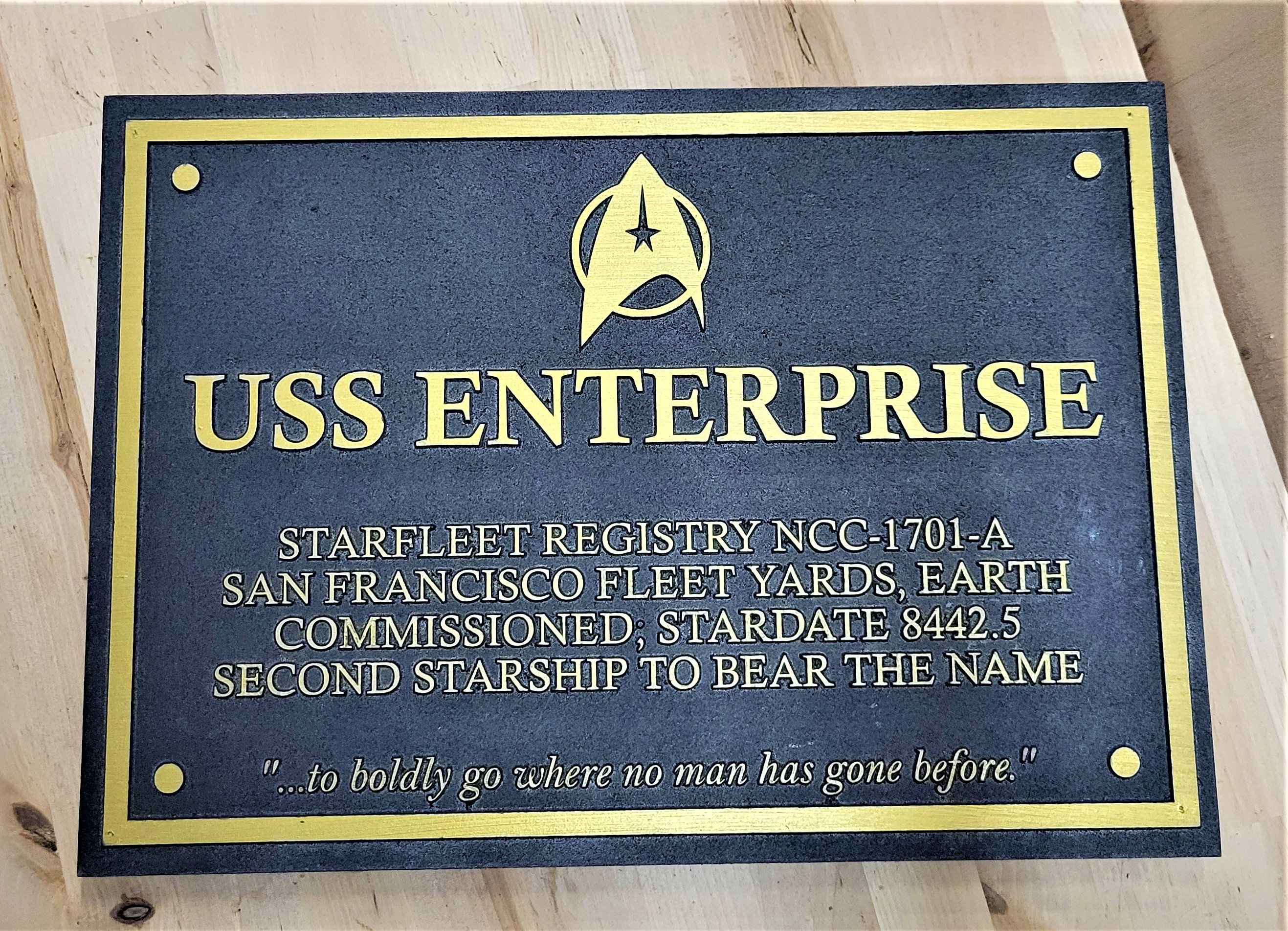 Star Trek USS Enterprise Dedication Plaque Replica MDF 16x12 - Etsy Canada