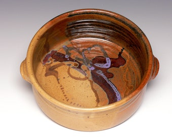 Small Pottery Baking Dish, 1.5 Qt. Open Casserole Dish, Stoneware ...