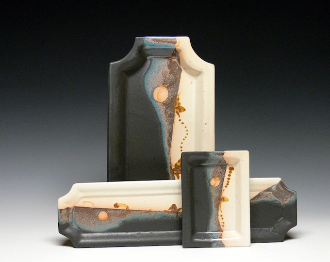 Pottery Serving Trays - Set of 3, Tray Set, Stoneware Trays - Etsy