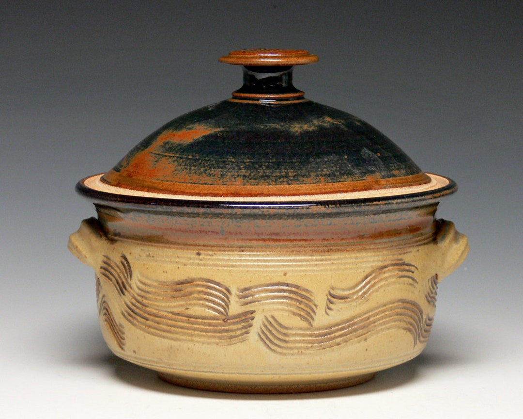 Hand Thrown Casserole Dish, Pottery Casserole Dish, Covered Bowl ...