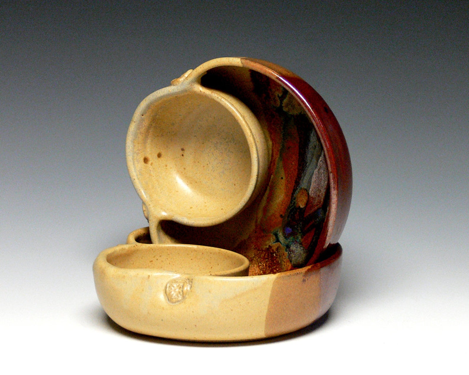 Pair of Personal Chip Dips Stoneware Chip Dip Pottery Chip | Etsy