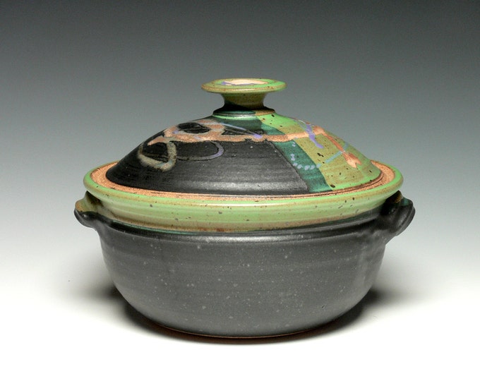 Pottery Casserole Dish, Covered Bowl, Hand Thrown Baking Dish, Ceramic ...