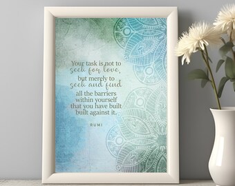 Inspirational Quotes Rumi Quote Instant Download Printable Quote Your ...
