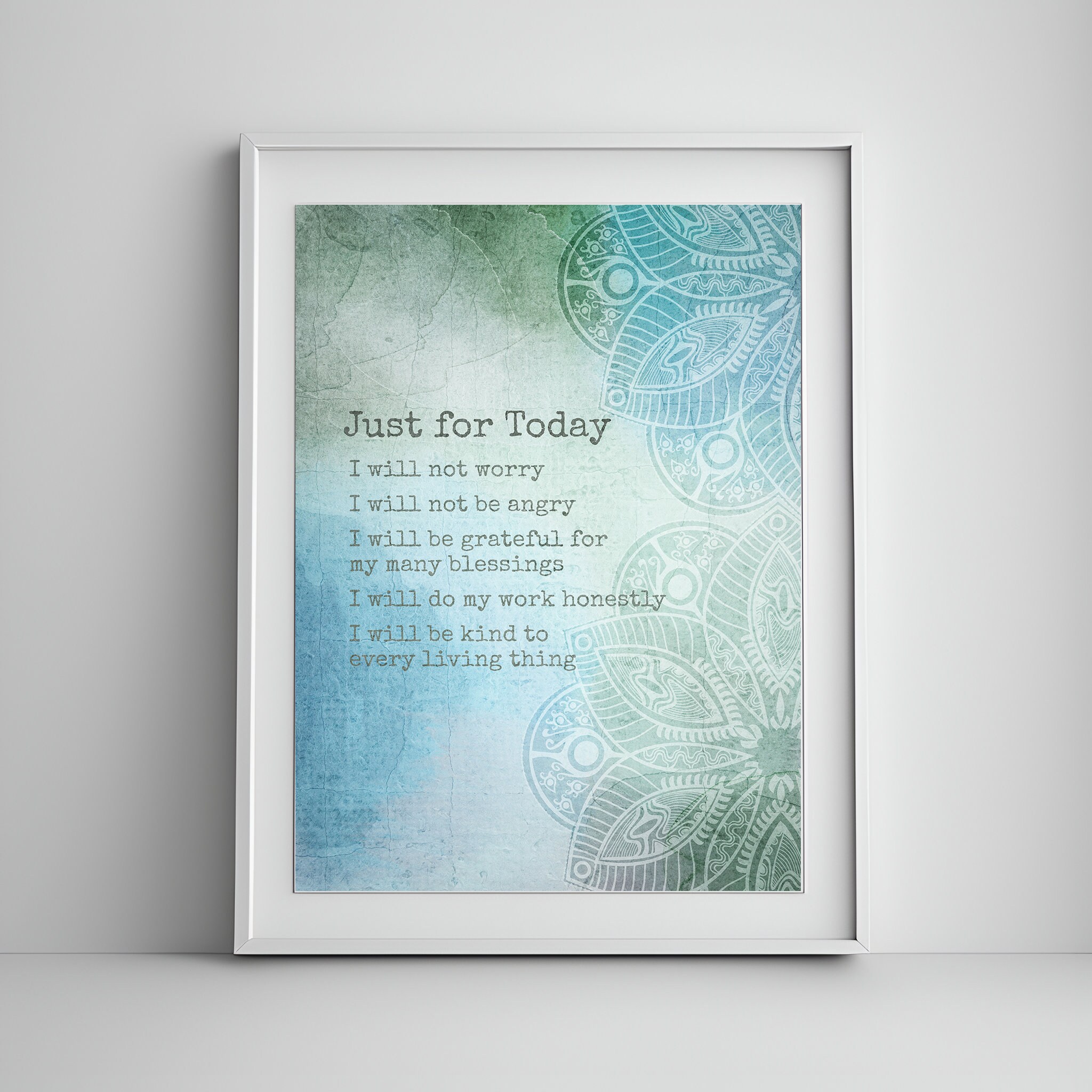 Printable Reiki Principles Just for Today Reiki Prayer Reiki 5 ...