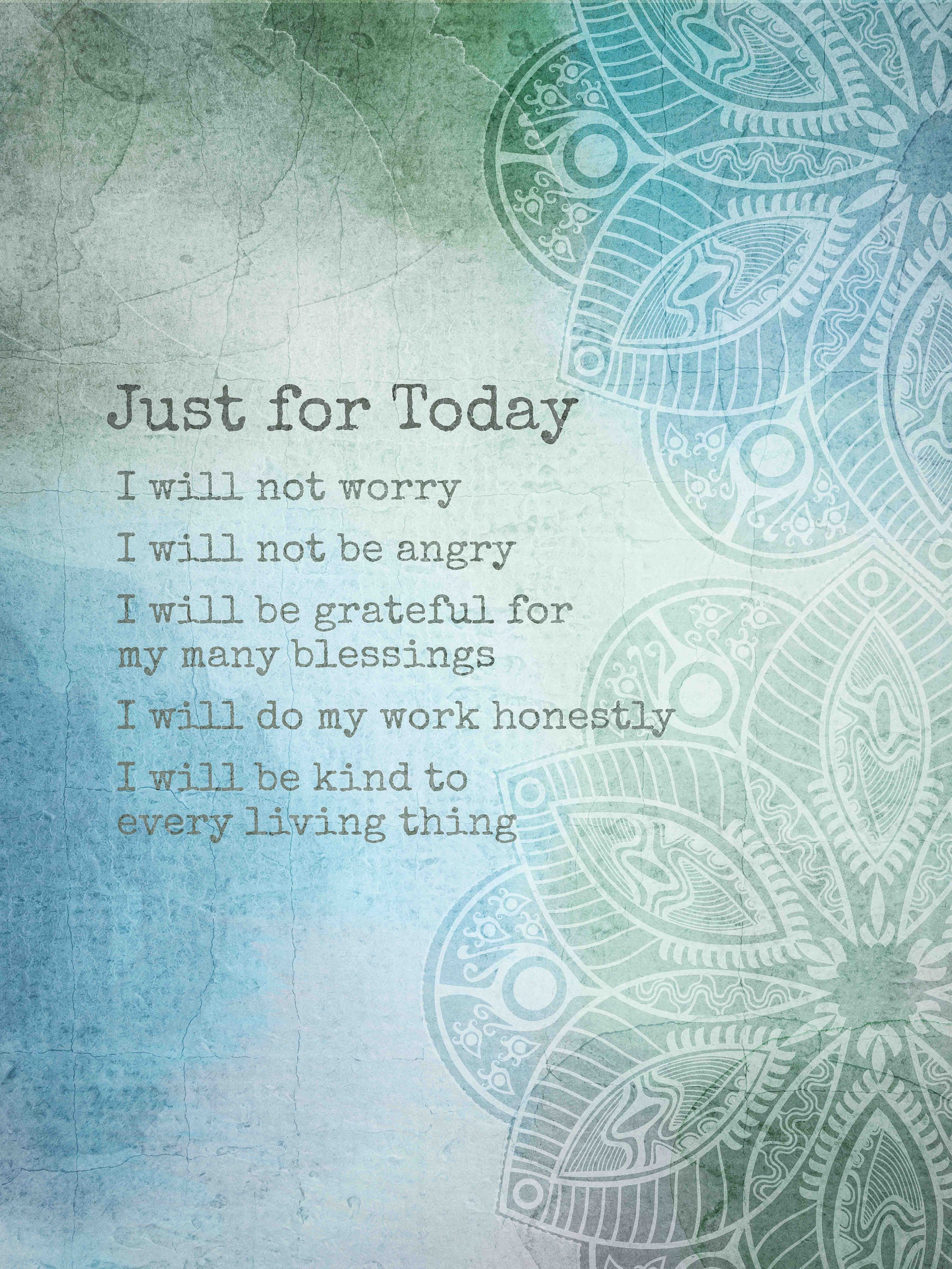 Printable Reiki Principles - Just for Today Reiki Prayer - Reiki 5 ...
