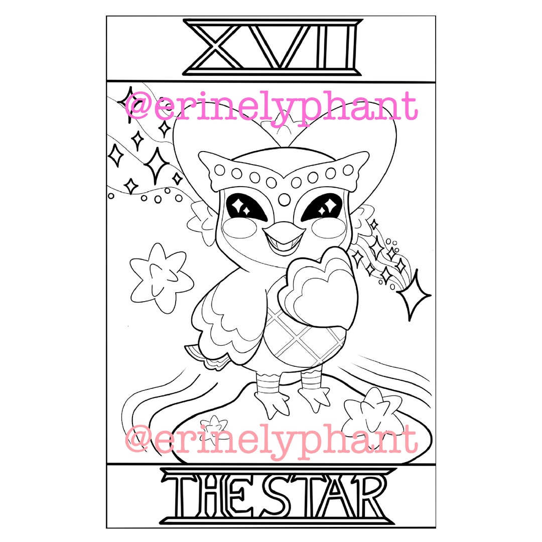 Celeste Tarot Card Coloring Page - Digital Download - Etsy