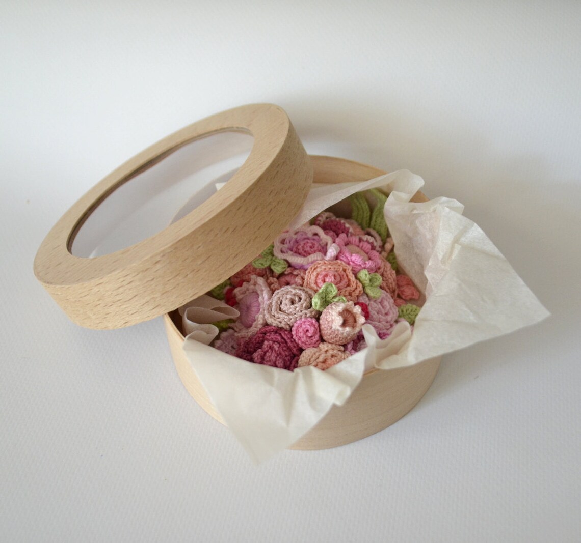 Pink Brooch Bouquet Crochet Pin Floral - Etsy