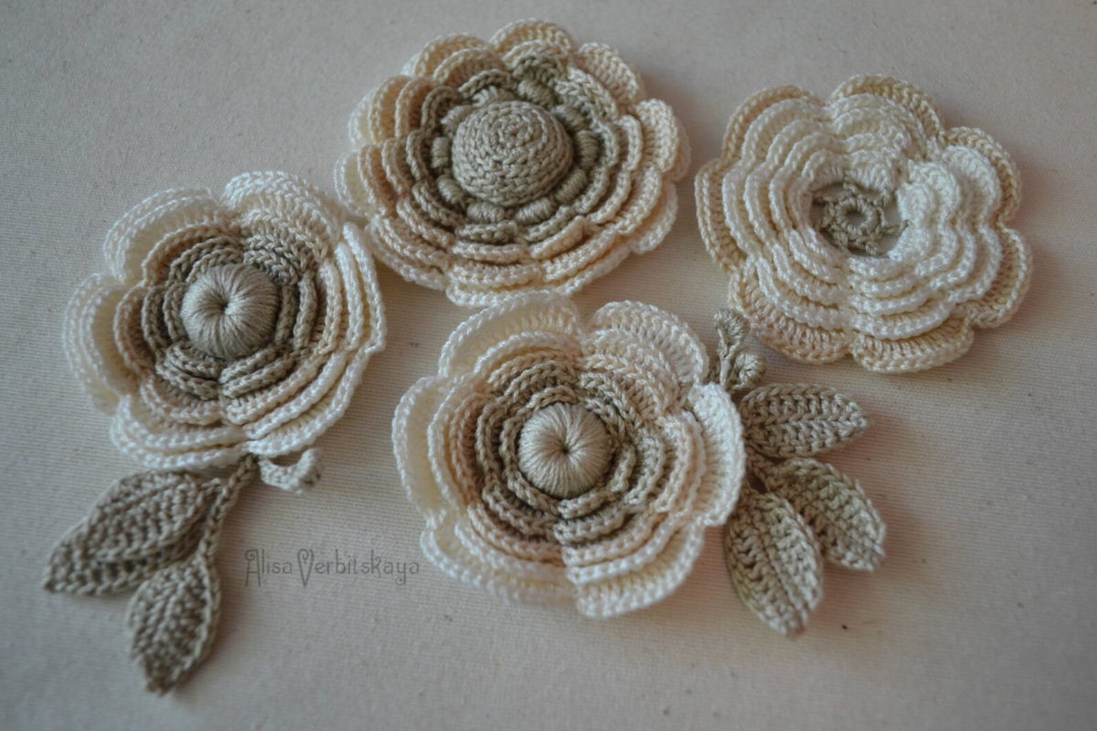 3d Flower Applique Crochet Set Flower 10pcs - Etsy