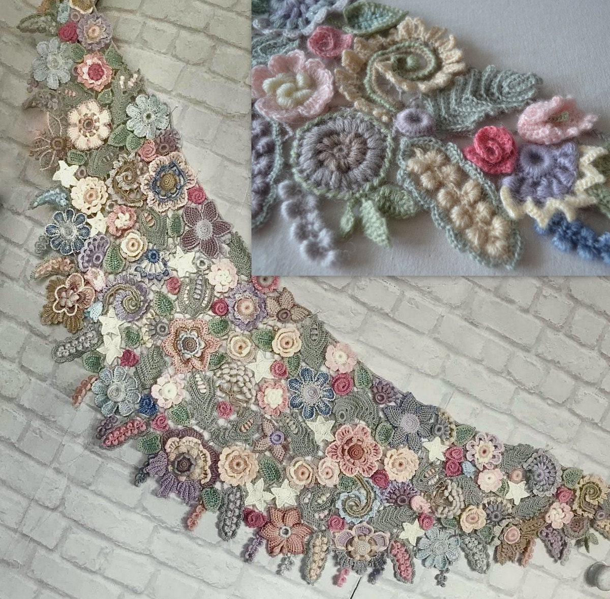 Multicolor Wraps shawls Irish crochet Size: 67 х | Etsy