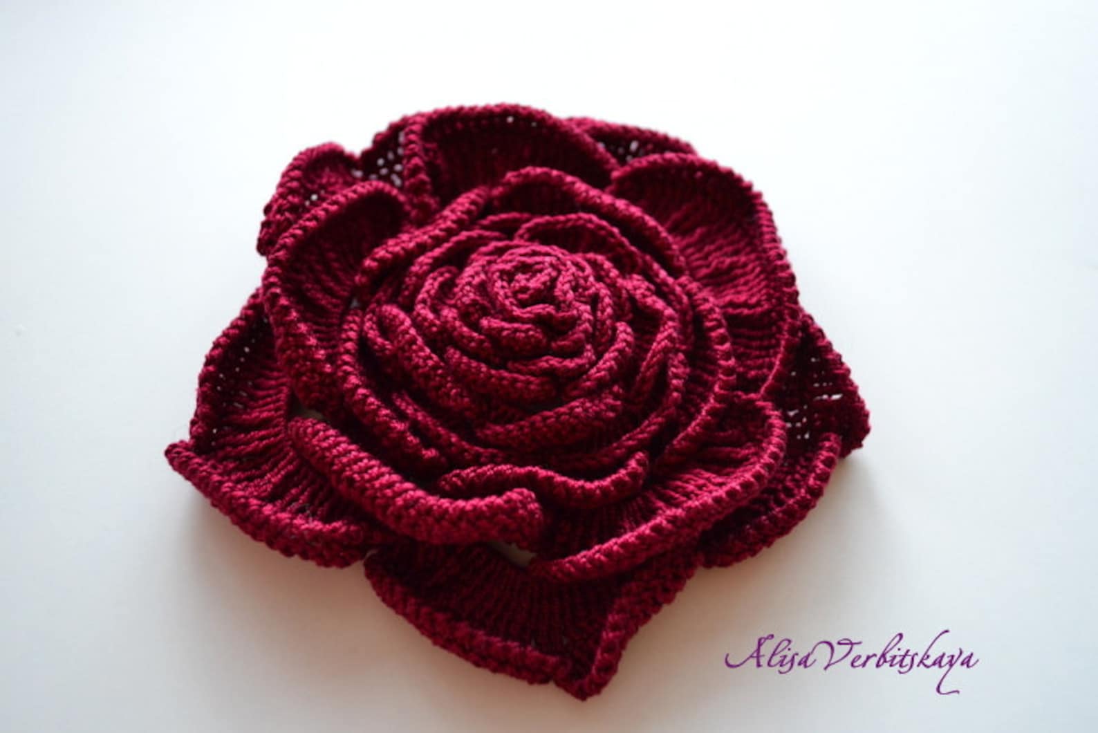 Red Rose Flower Brooch Crochet Accessories Fashion Jewelry | Etsy