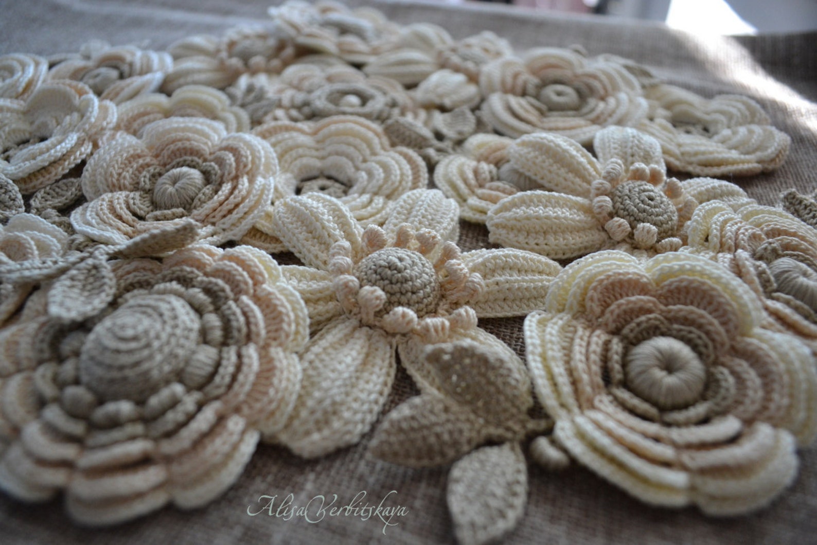 3d Flower Applique Crochet Set Flower 10pcs - Etsy