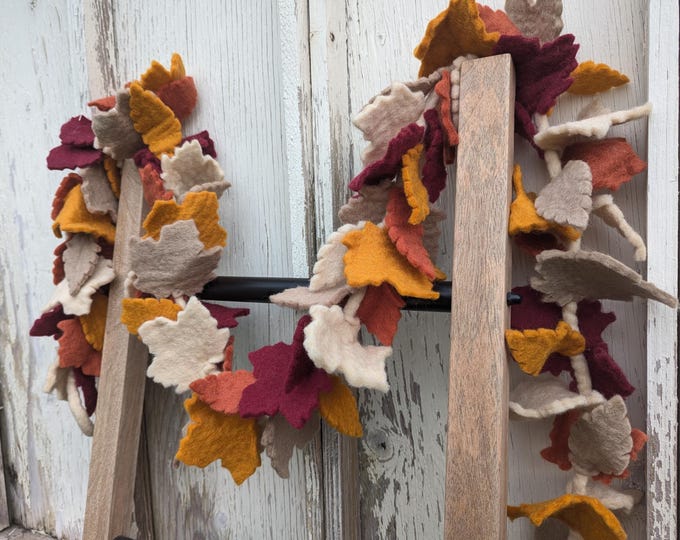 Felt Fall Leaf Garland. Fall Garland. Felt Leaf Garland. 6ft - Etsy