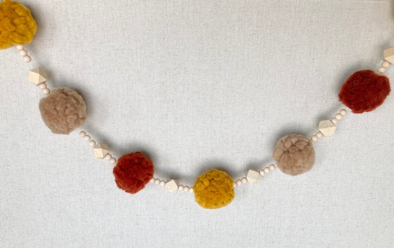 Fall Garland. Fall Pom Pom Garland. Fall Decor. Decorative Pom - Etsy