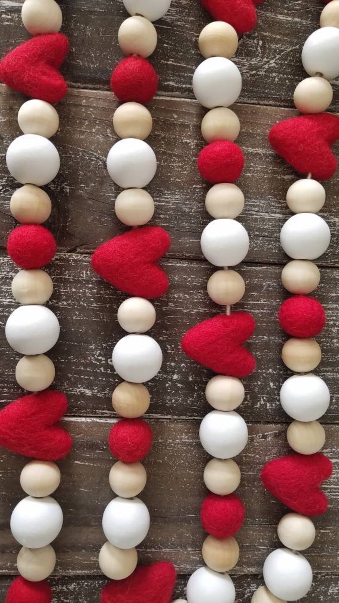 Valentine Garland. Red Heart Garland. Felt Ball Garland. Heart - Etsy