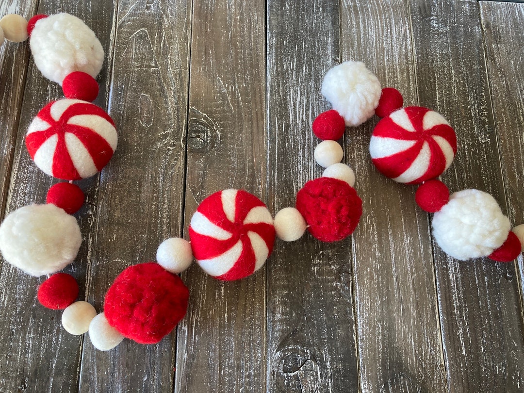 Peppermint Garland. Giant Peppermints. Chunky Garland. Christmas ...