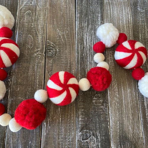 Peppermint Garland. Giant Peppermints. Chunky Garland. - Etsy