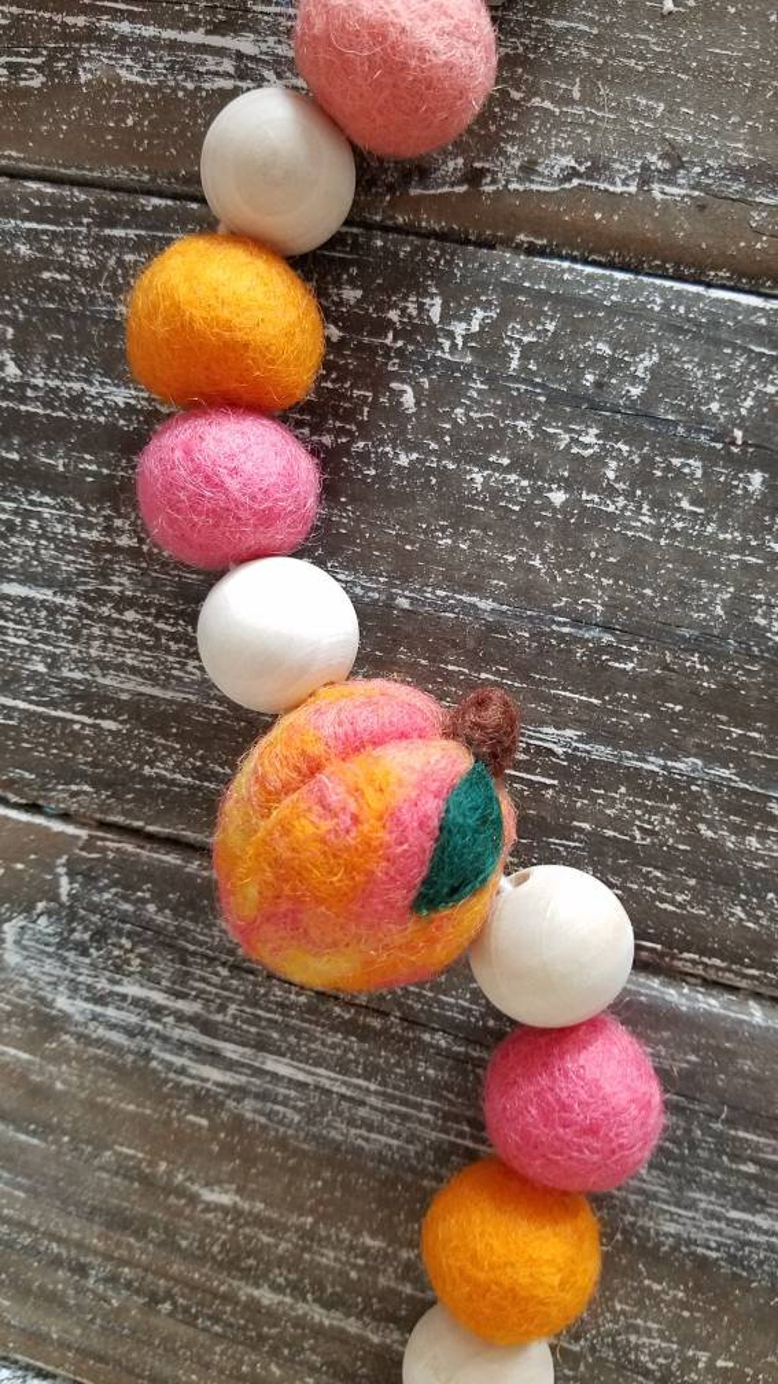 Peach Decor. Peaches Garland.felt Peaches. 4ft - Etsy