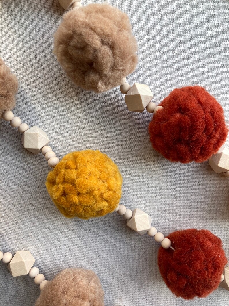 Fall Garland. Fall Pom Pom Garland. Fall Decor. Decorative Pom - Etsy