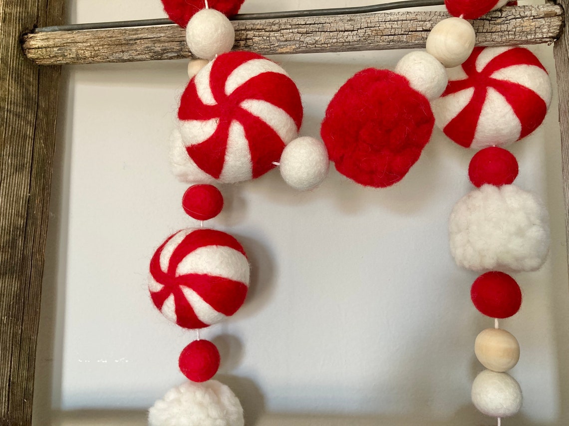Peppermint Garland. Giant Peppermints. Chunky Garland. - Etsy