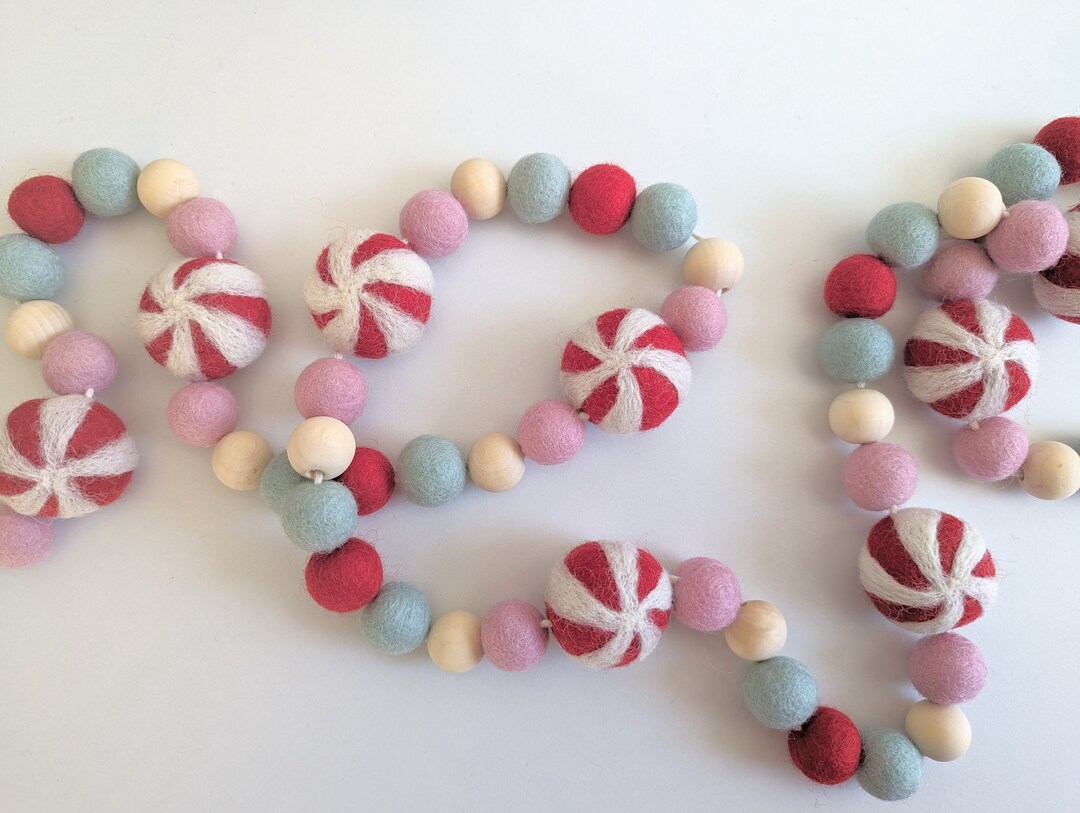 Peppermint Garland. Candy Garland. Christmas Garland. Christmas Candy ...
