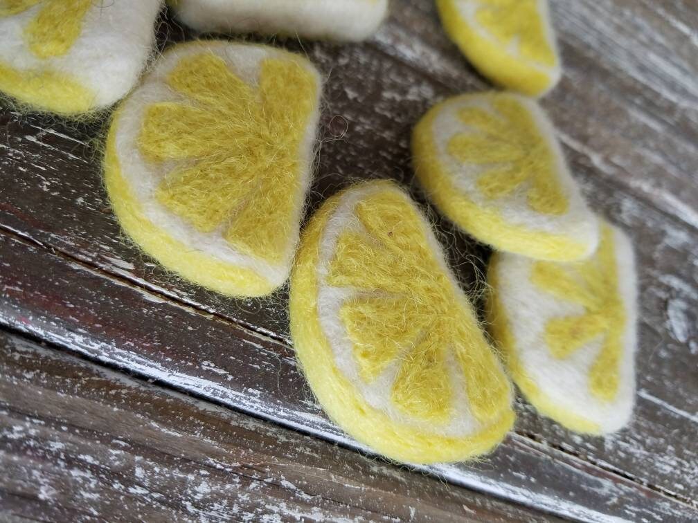 Felt lemons. Lemon slice. Lemon decor. Lemon embellishments. | Etsy