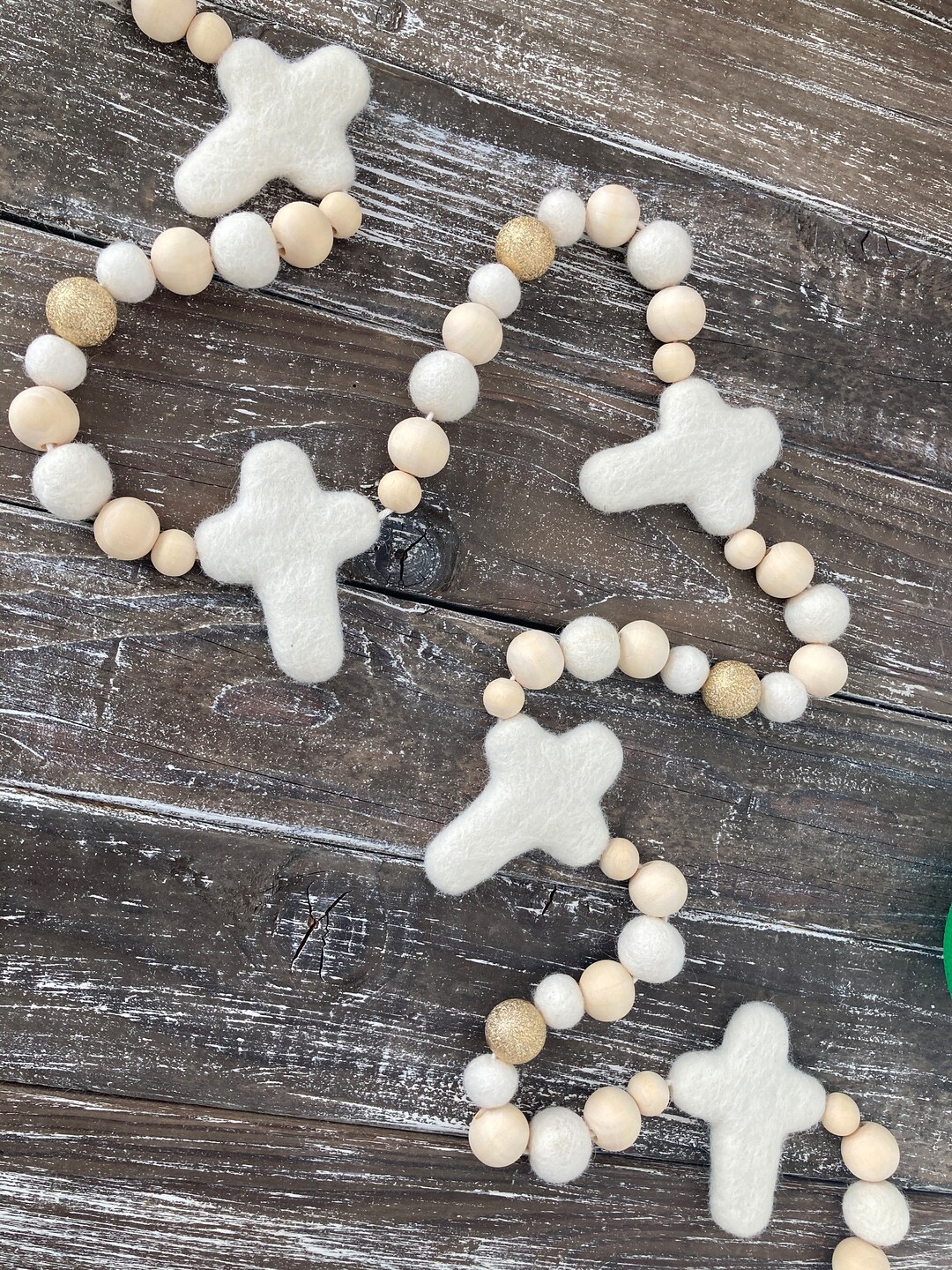 Felt Cross Garland: Christian Easter Decor, Baptism Garland (4.5ft) - Etsy