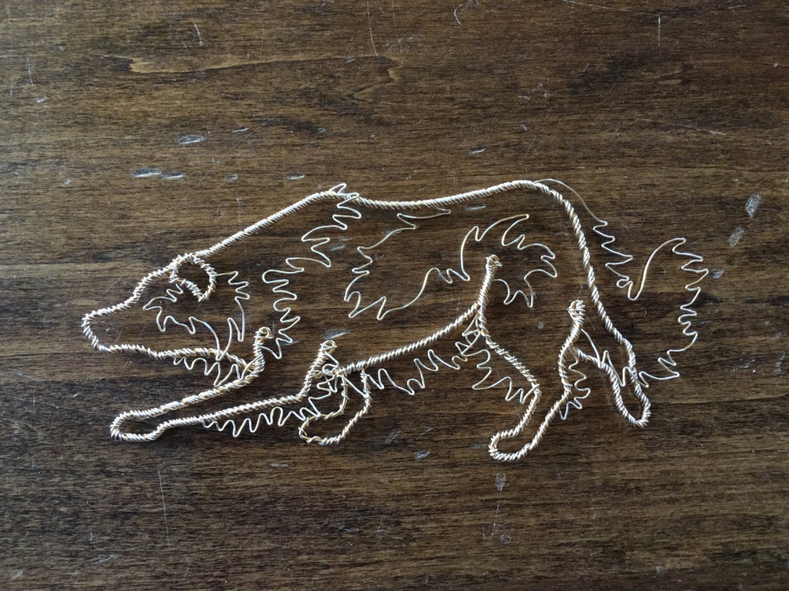 Border Collie Wire Border Collie Ornament Dog Gold - Etsy