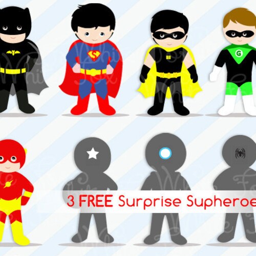 Superhero Clipart personal and Limited Commercial Use Super | Etsy