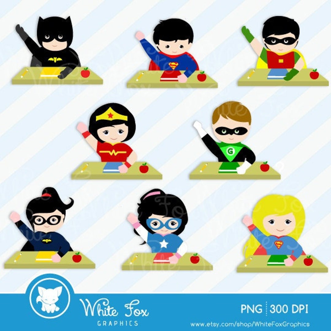 Teacher Clipart / Classroom Hero / Classroom Clipart / Kids - Etsy