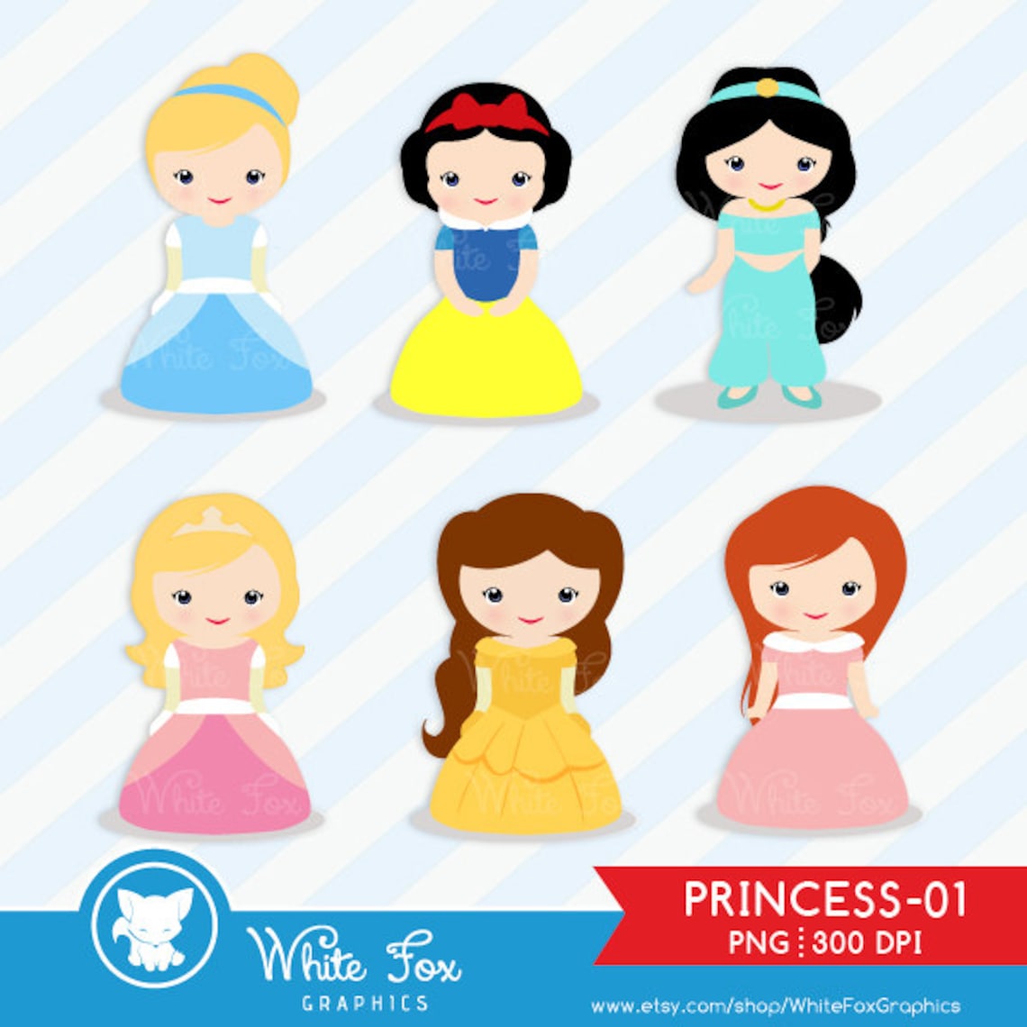 50% OFF SALE PRINCESS Digital Clipart / Fairytale Clipart / - Etsy